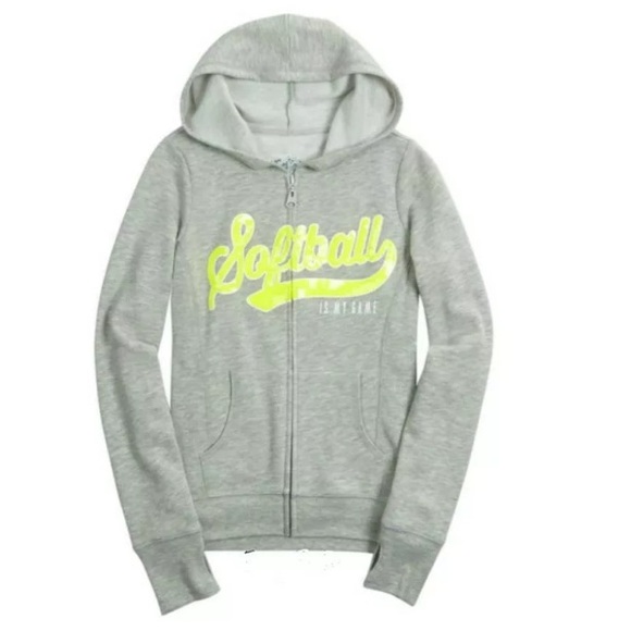 Justice | Shirts & Tops | Justice Girls Softball Hoodie Jacket Size 6 ...